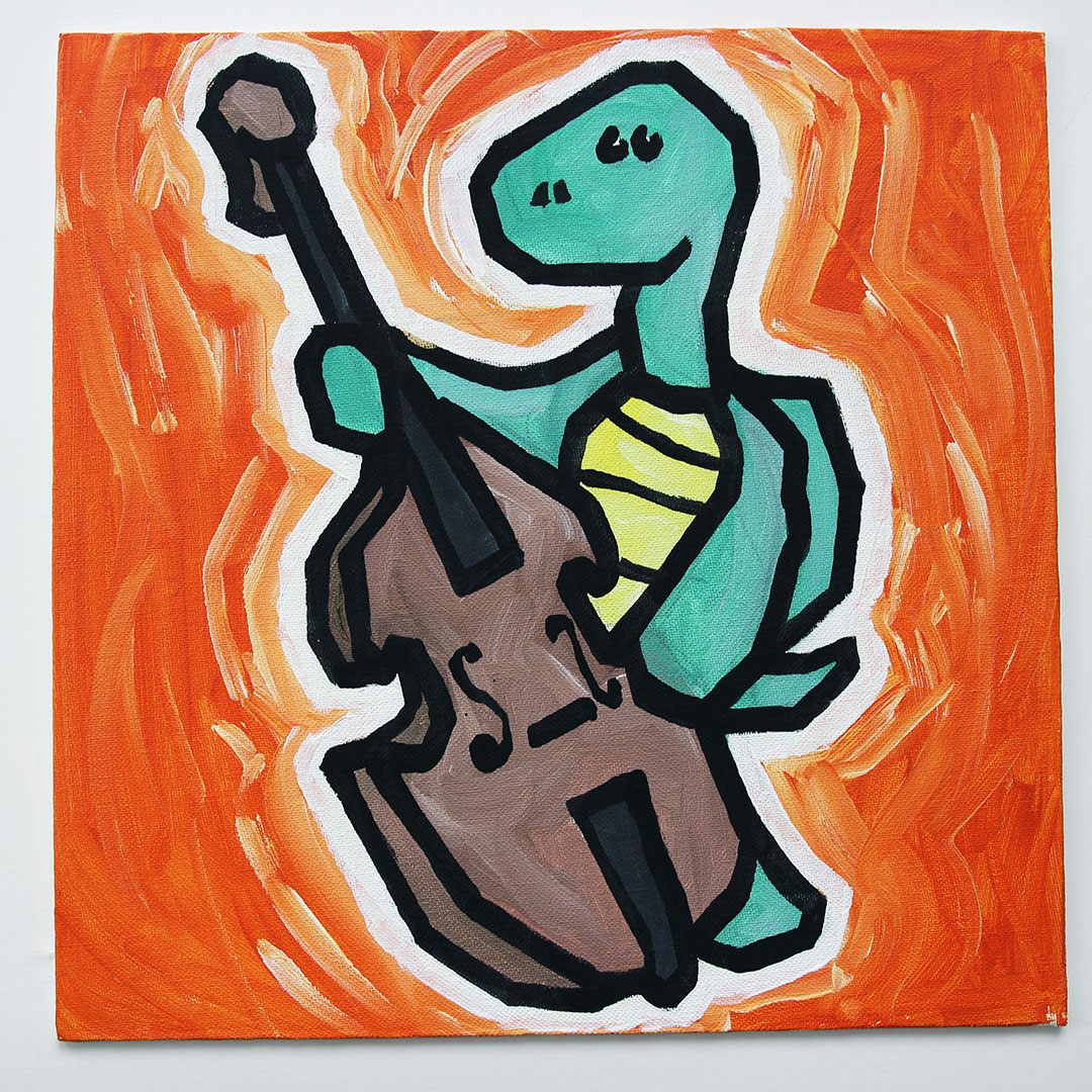 Turtle Playing Double Bass - Ali Spagnola